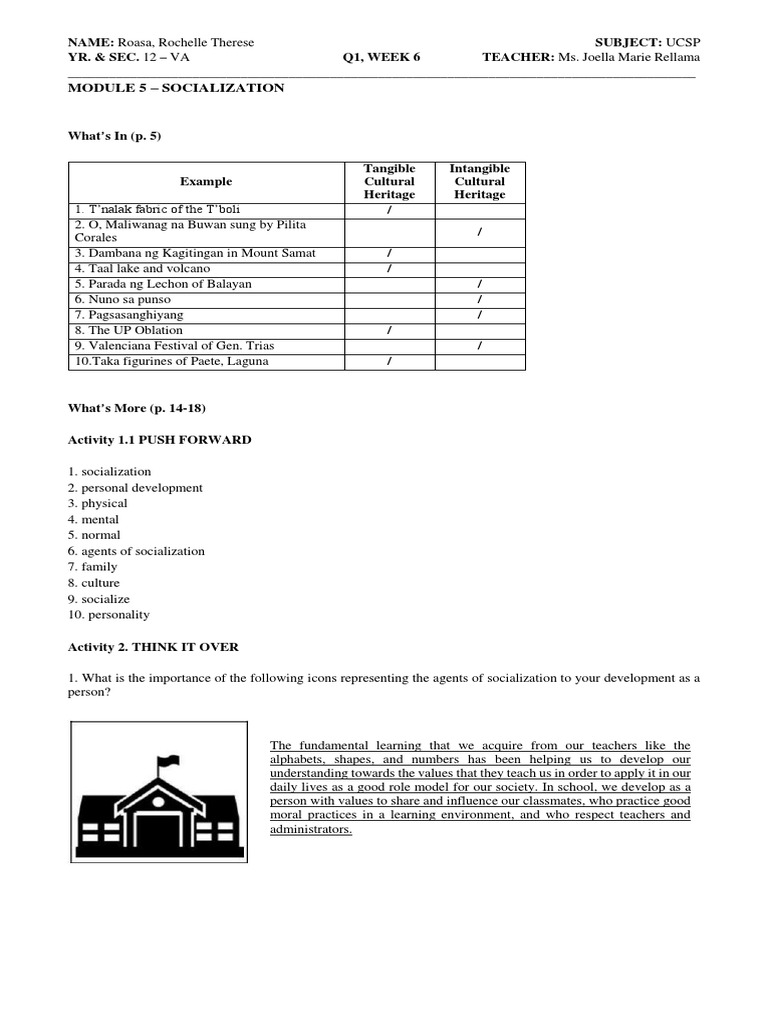 Ucsp 12 Week 6 Key Answers | PDF