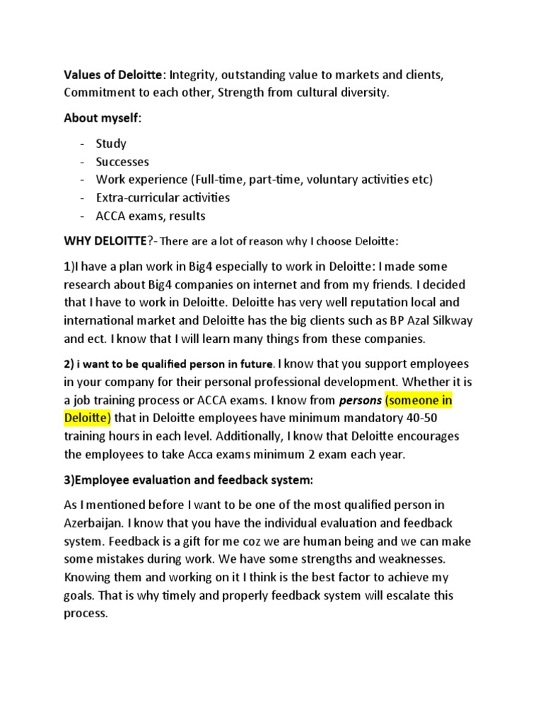 Deloitte Audit Interview - Sample | PDF | Audit | Business