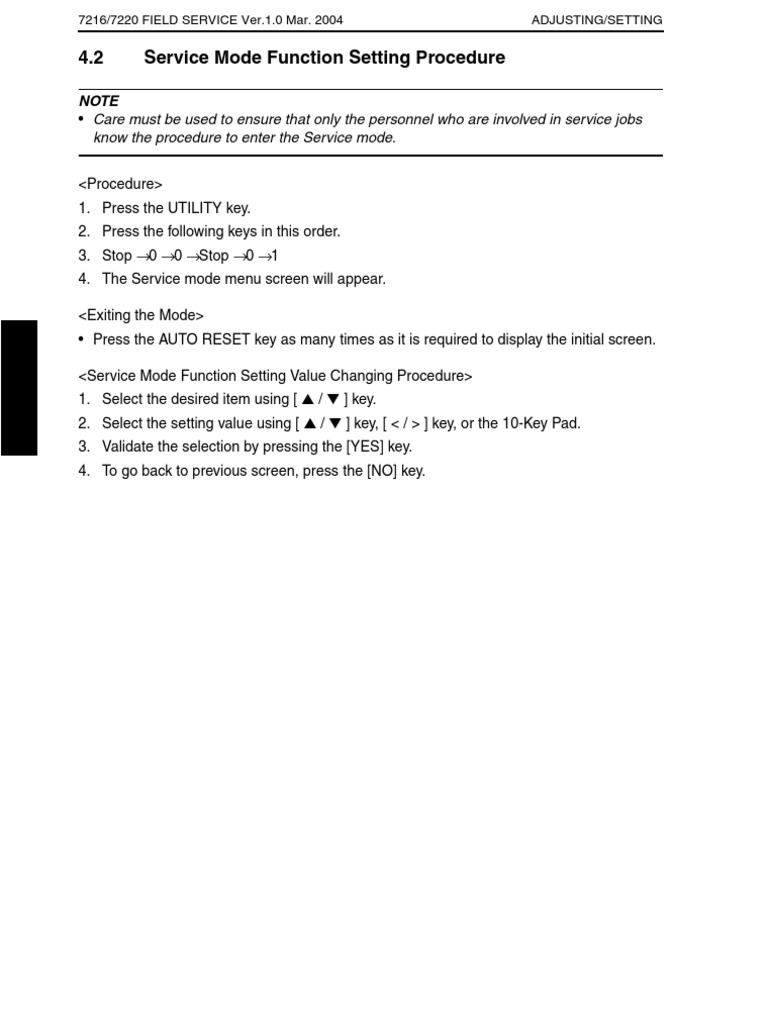 Ajustes KONICA 7216-7218 | PDF | Image Scanner | Media Technology