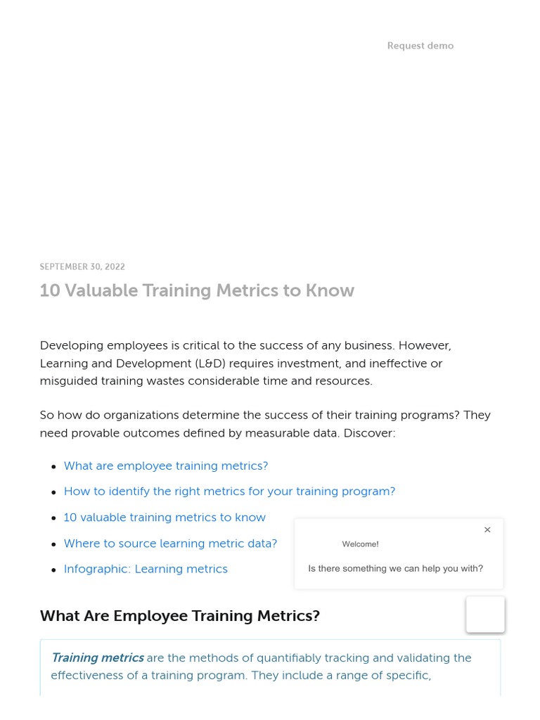 Training & Learning Metrics - How To Evaluate Training Program (2023) | PDF | Performance ...