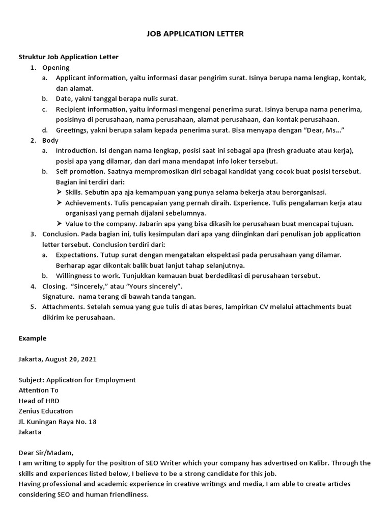 Application Letter 2023 | PDF