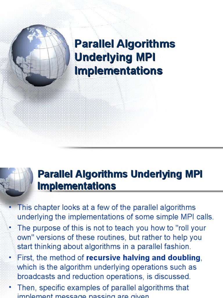 Parallel Algorithms Underlying MPI Implementations | PDF | Computing | Mathematics
