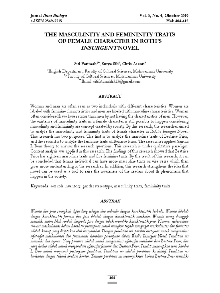 Gender Traits in Insurgent | PDF