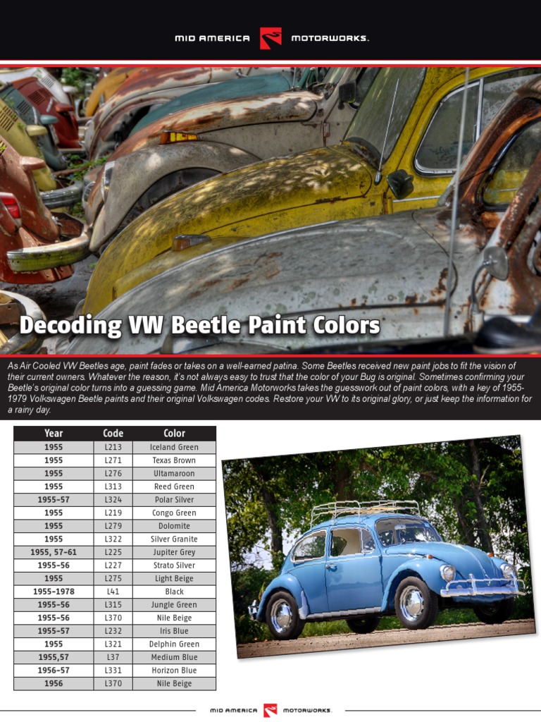 VW Beetle Colors | PDF