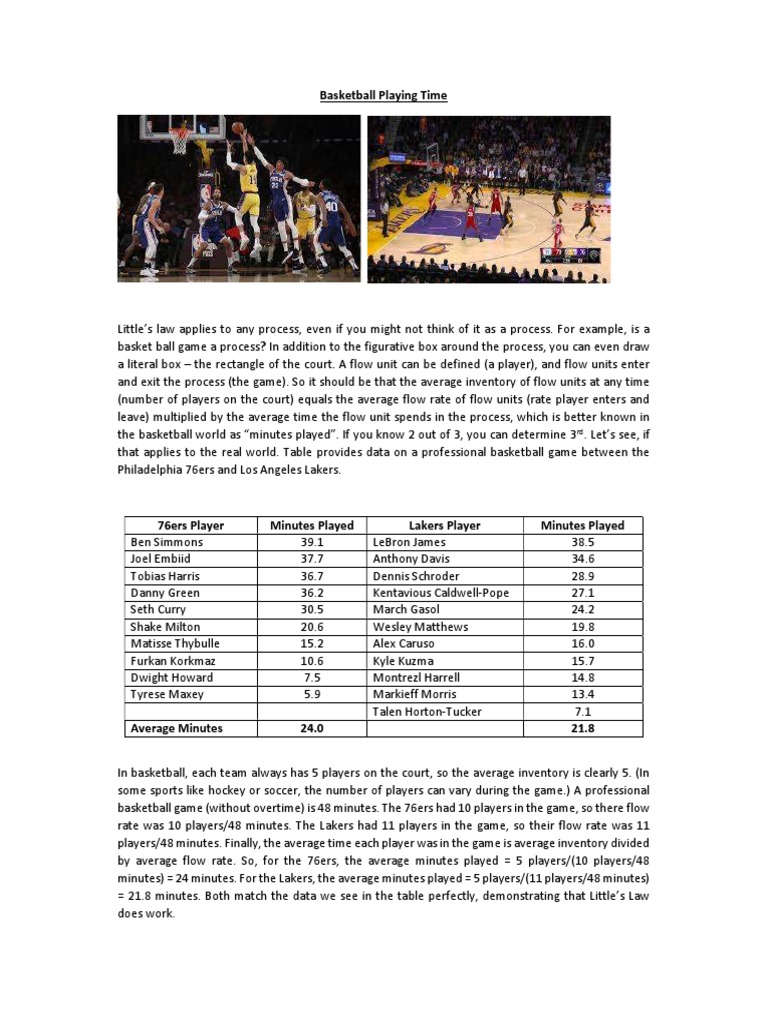Basket Ball Playing Time | PDF