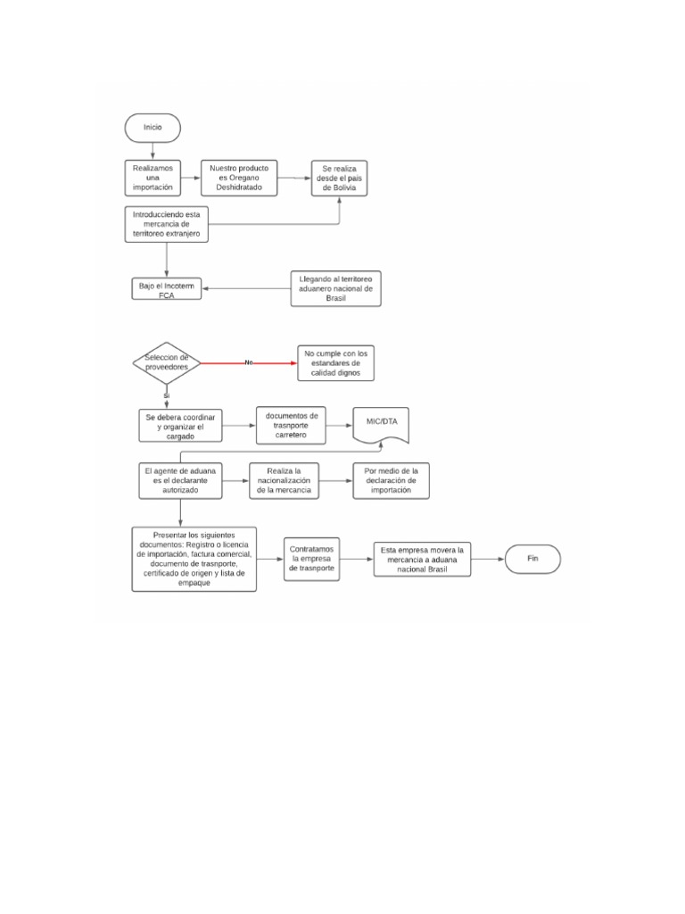 Diagrama de Flujo Importacion | PDF