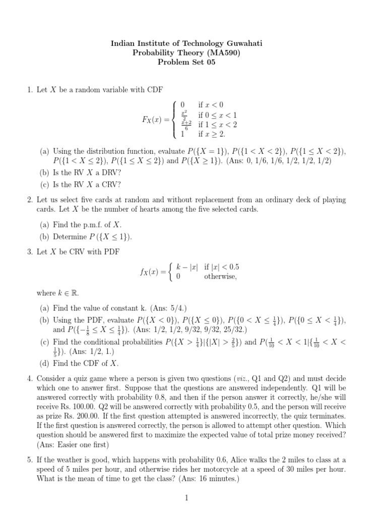 Probability ps5 | PDF | Measure Theory | Statistics Probability ps5 | PDF | Measure Theory | Statistics