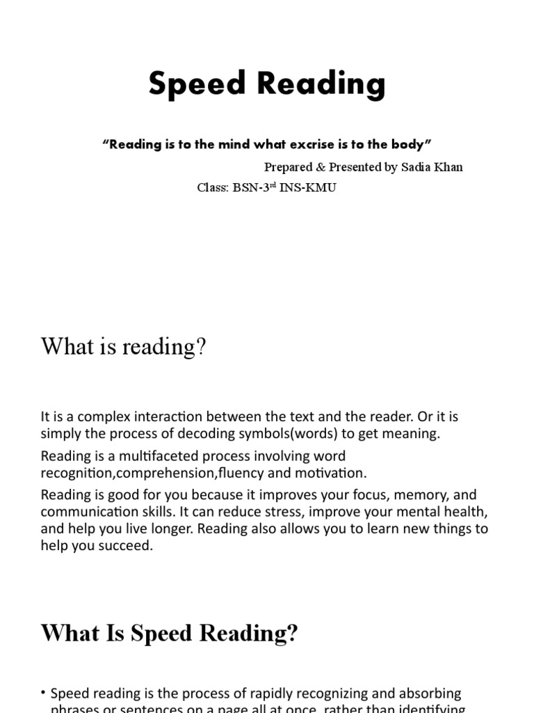 Speed Reading | PDF | Speed Reading | Learning