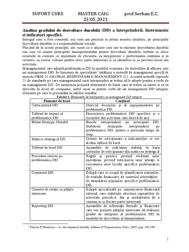 SUPORT CURS 6-Indicatori Dezvoltare Durabila | PDF