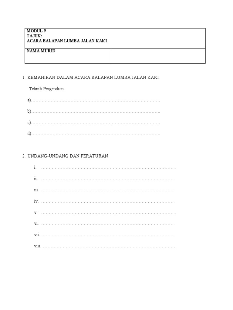 Modul Minggu 9 Lumba Jalan Kaki PDF