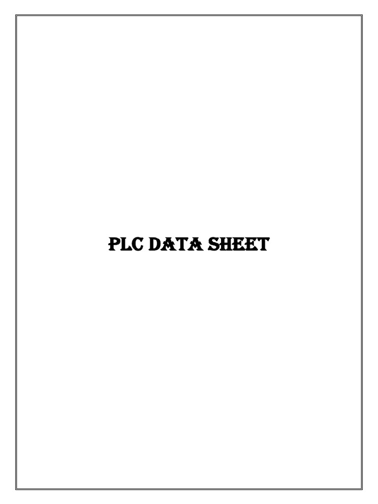 PLC Data Sheet | PDF | Safety | Computer Engineering