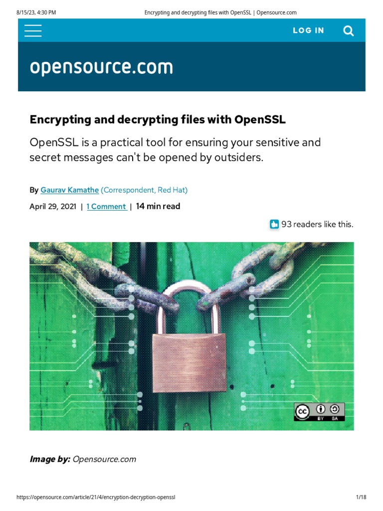 Encrypting and Decrypting Files With OpenSSL | PDF