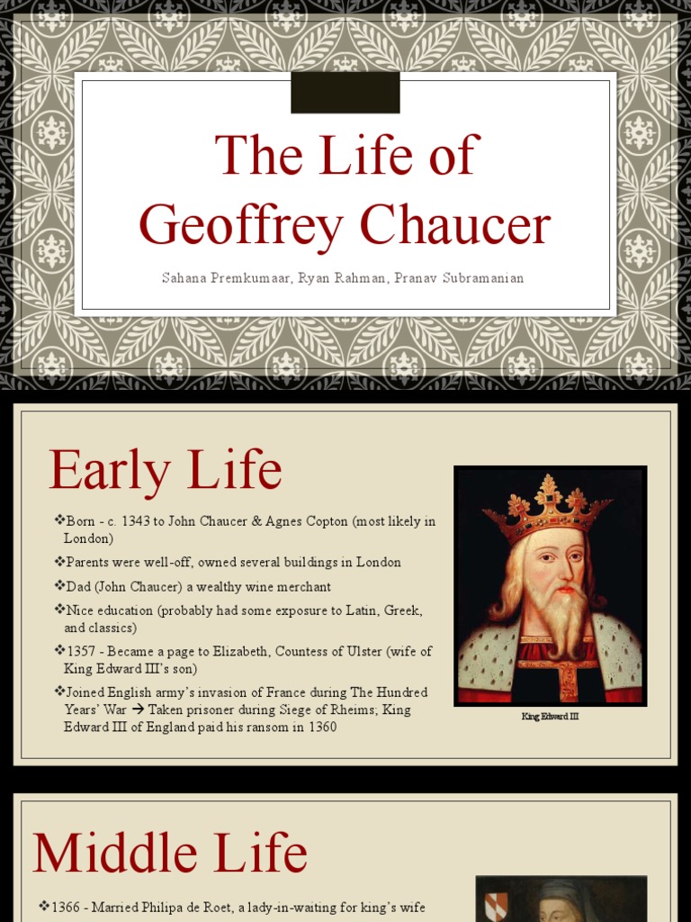 Life of Geoffrey Chaucer | PDF | Geoffrey Chaucer | Poetry