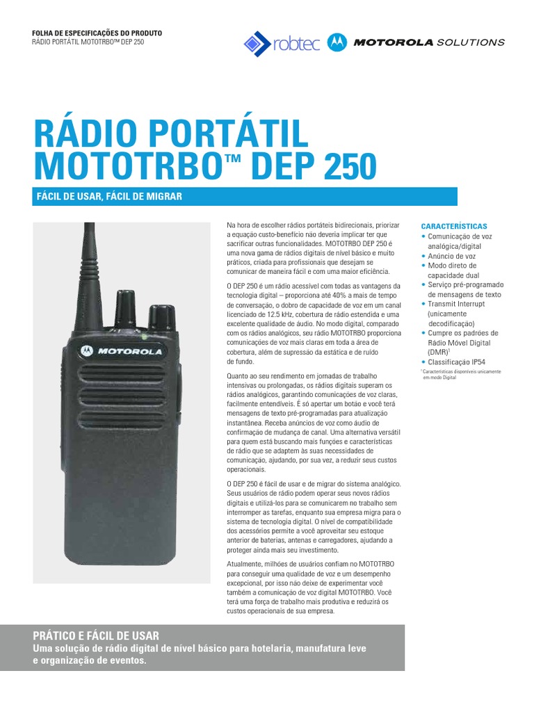 2658 DEP250 Motorola | PDF