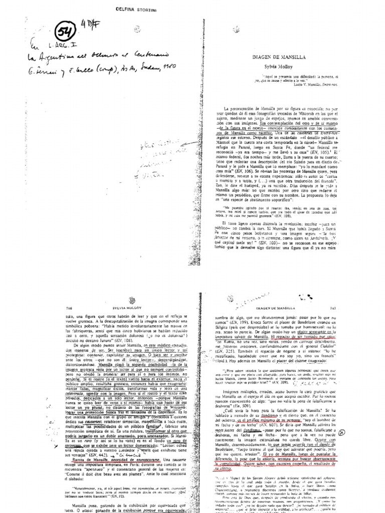 Molloy Imagen de Mansilla | PDF