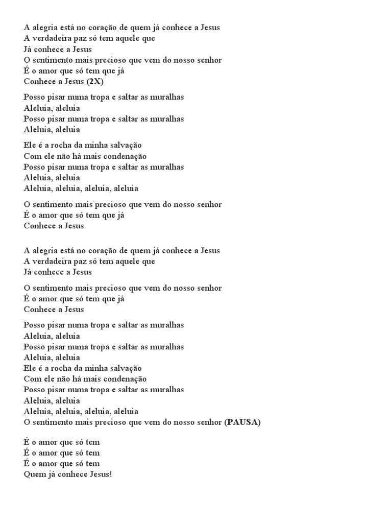 A Alegria - Letra | PDF