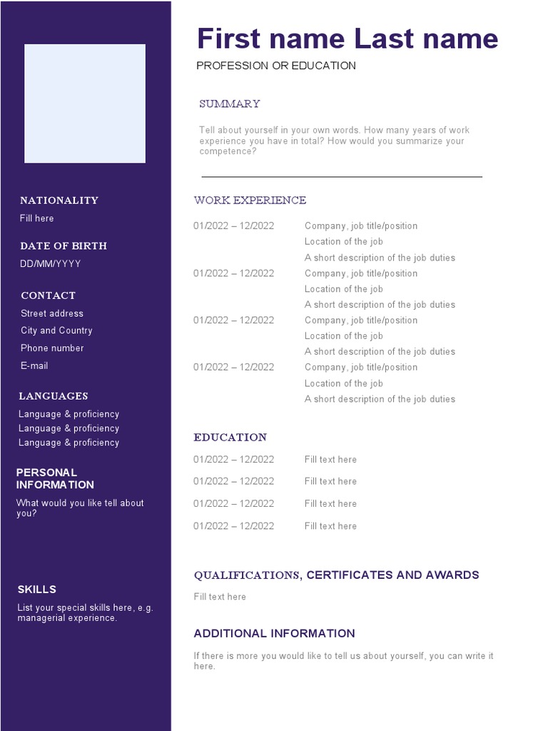 CV Template Eezy Import VOL3 | PDF