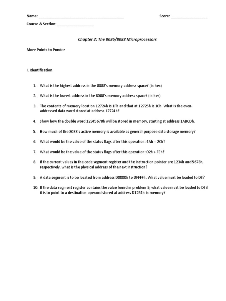 Chapter 2 - Point To Ponder | PDF