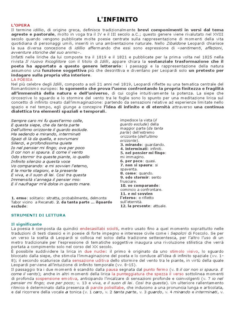 Leopardi Infinito | PDF