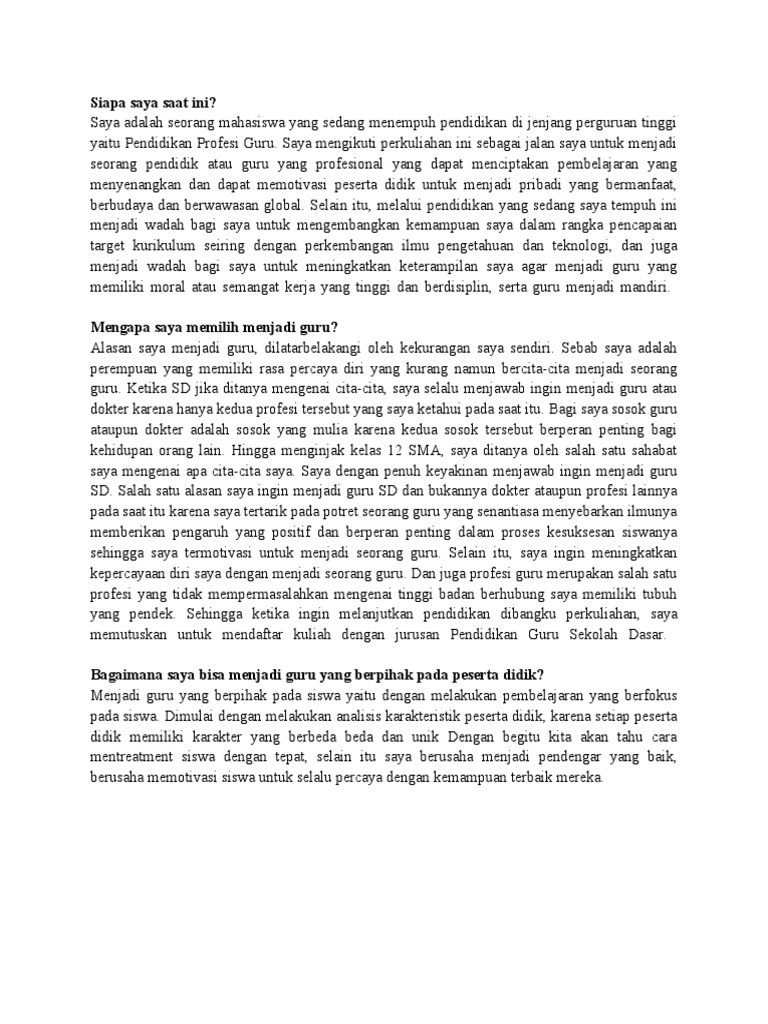 Siapa Saya Sebagai Guru | PDF