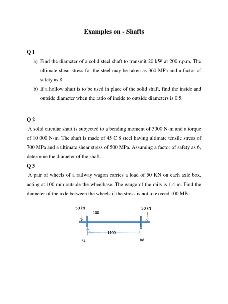 Examples On Shaft. | PDF