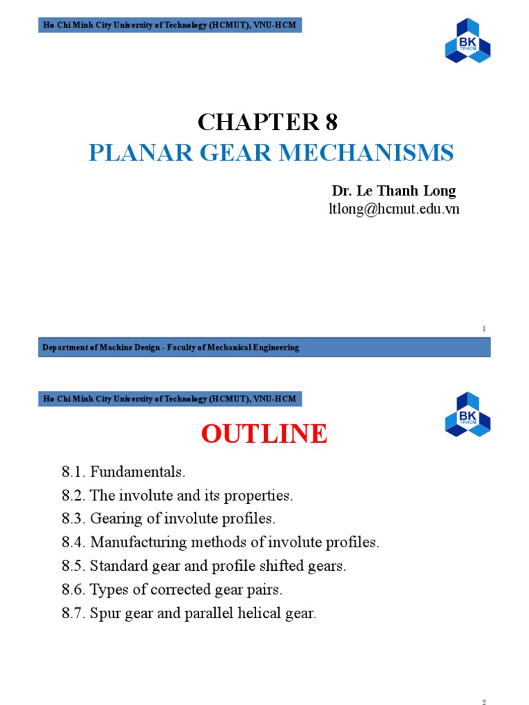 Chapter 8. Planar Gear Mechanisms | PDF