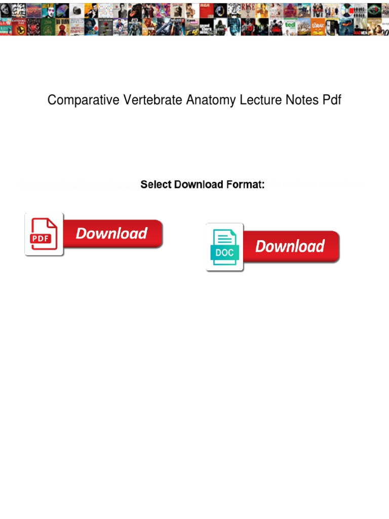 Comparative Vertebrate Anatomy Lecture Notes PDF | PDF | Anatomy ...