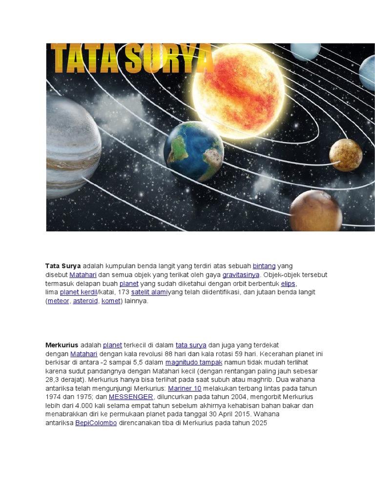 Kliping Tentang Tata Surya | PDF