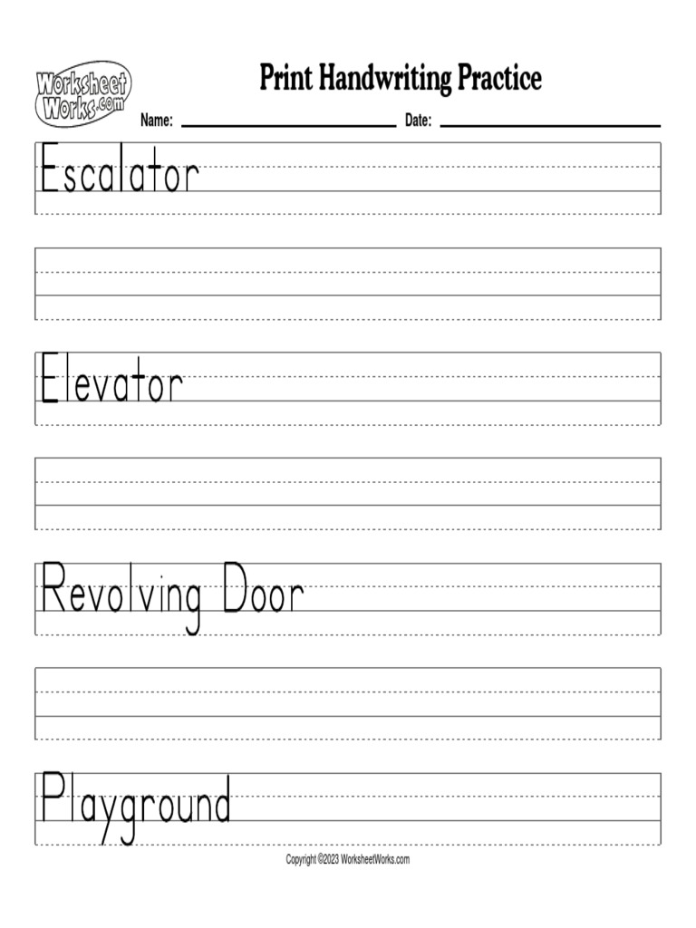 WorksheetWorks Print Handwriting Practice 2 | PDF WorksheetWorks Print Handwriting Practice 2 | PDF