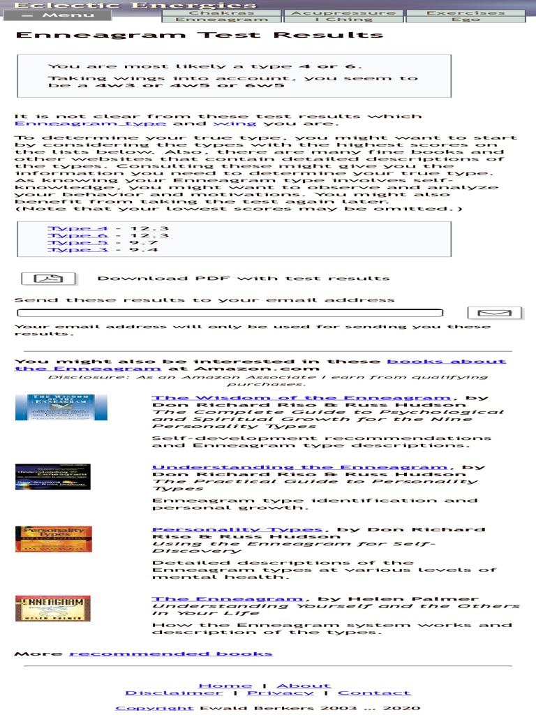 Enneagram Test Results | PDF