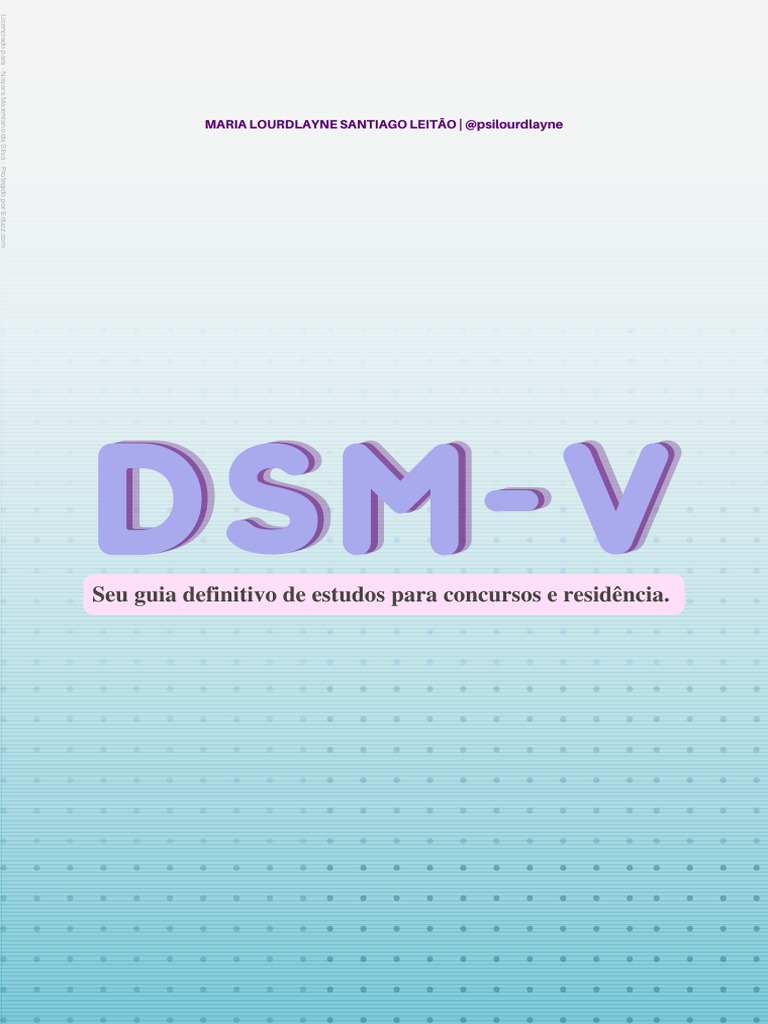 Guia Prático do DSM-V para Estudantes | PDF | Distúrbio mental | Manual ...