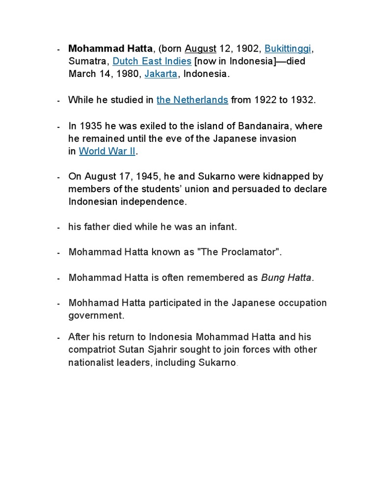 Mohammad Hatta | PDF