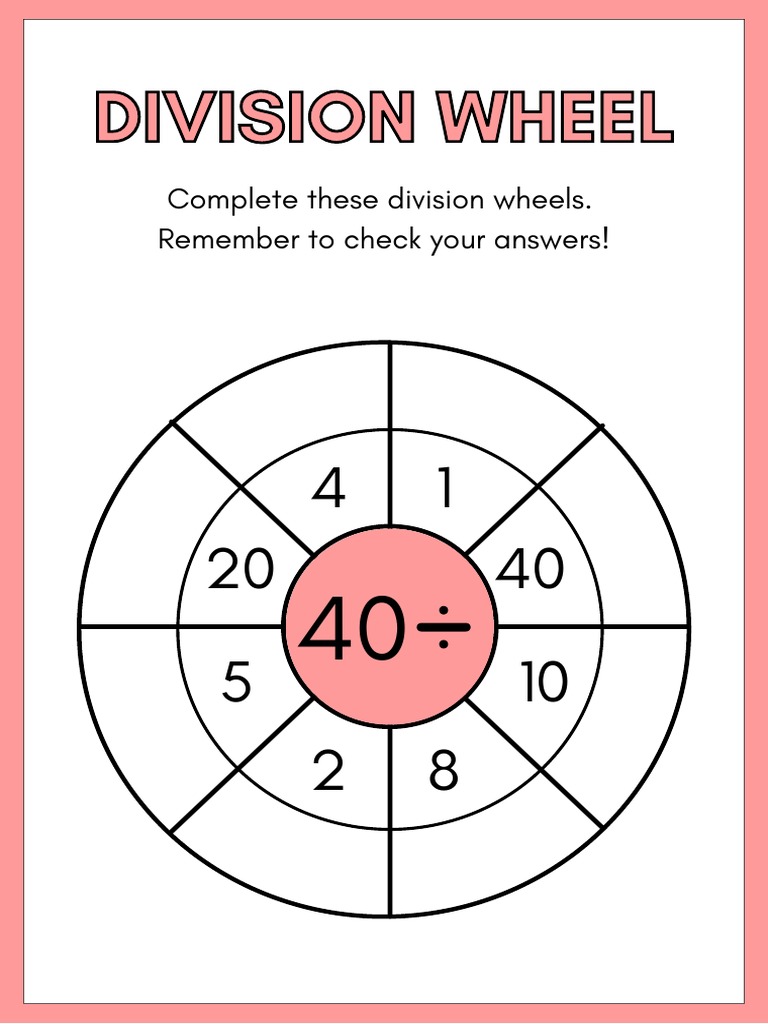 Division Wheel Activity for Class 4 | PDF