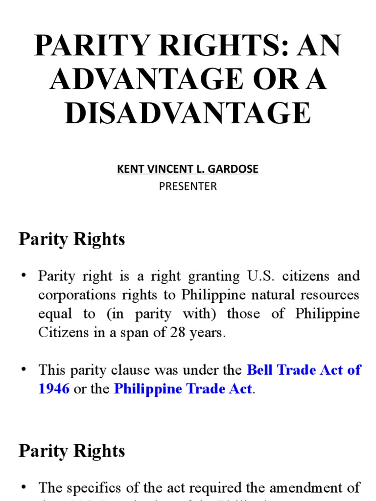 Parity Rights: Impacts of the Bell Act | PDF