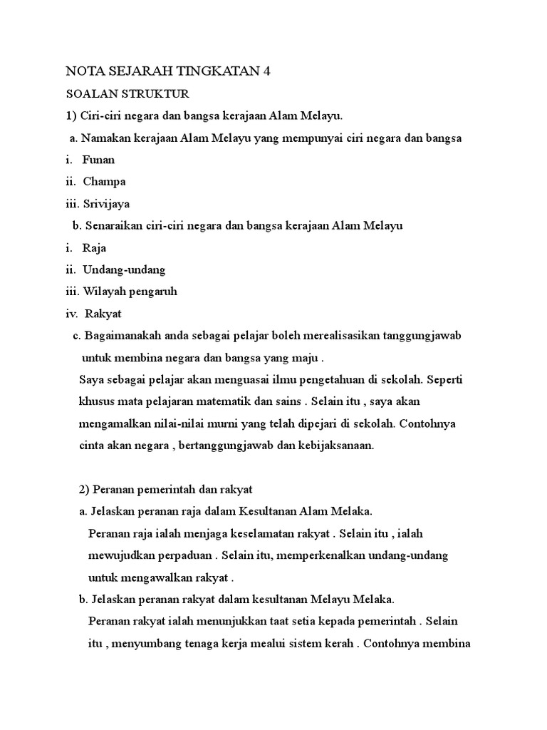 Exam Sejarah Tingkatan 4 | PDF
