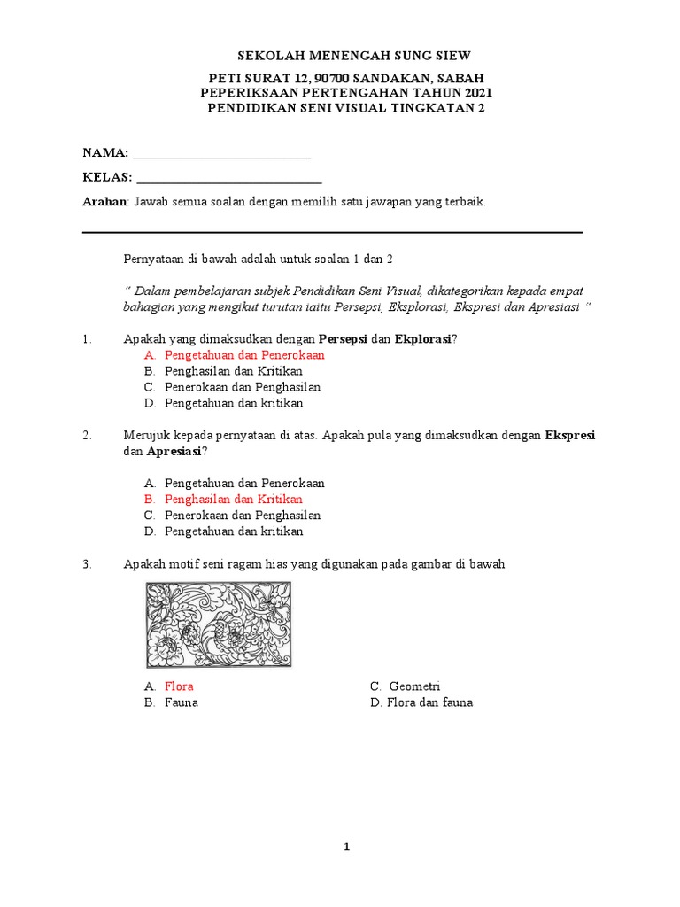 T2 - 2021 - Skema Jawapan | PDF