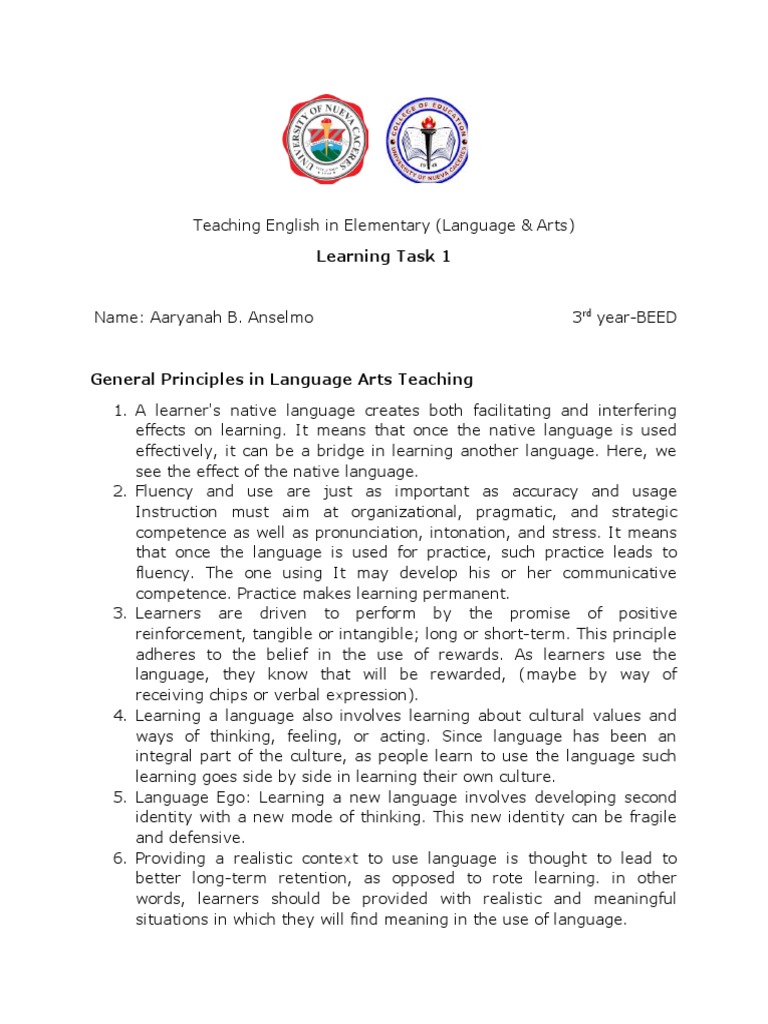 Teaching English in Elementary | PDF | Learning | Second Language