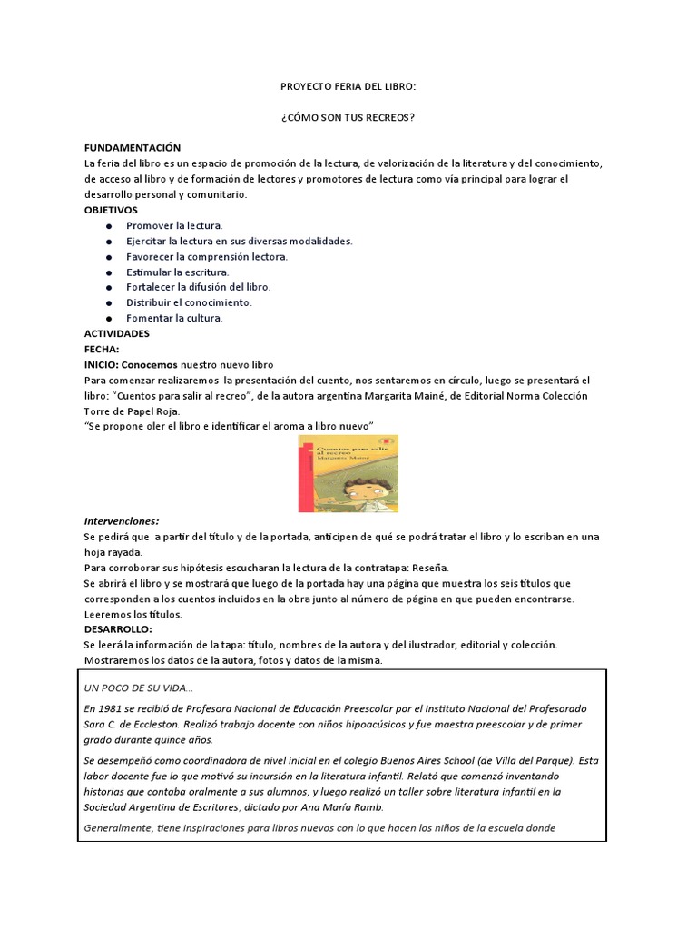 Proyecto Feria Del Libro Articulado | PDF