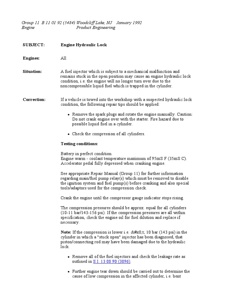 BMW TSB B11 01 92 (3484) | PDF