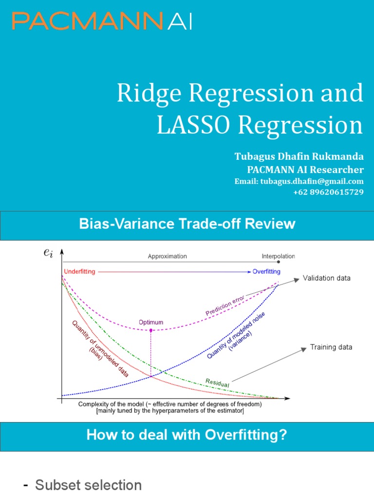 Presentation Day 3 - Lasso-Ridge Regression, Logistic Regression, SVM | PDF Presentation Day 3 - Lasso-Ridge Regression, Logistic Regression, SVM | PDF