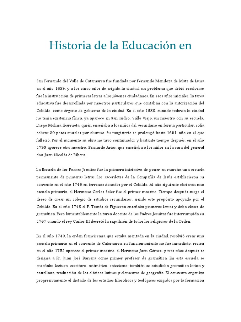 Historia De La Educación Pdf