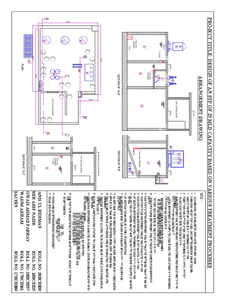 Arrangement Drawing For A Sewage Treatment Plant | PDF