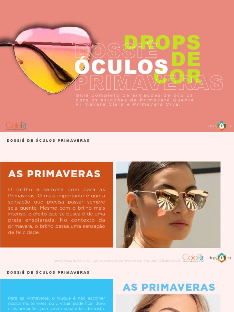 Dossiê Óculos Primaveras Drops de Cor | PDF | Cor