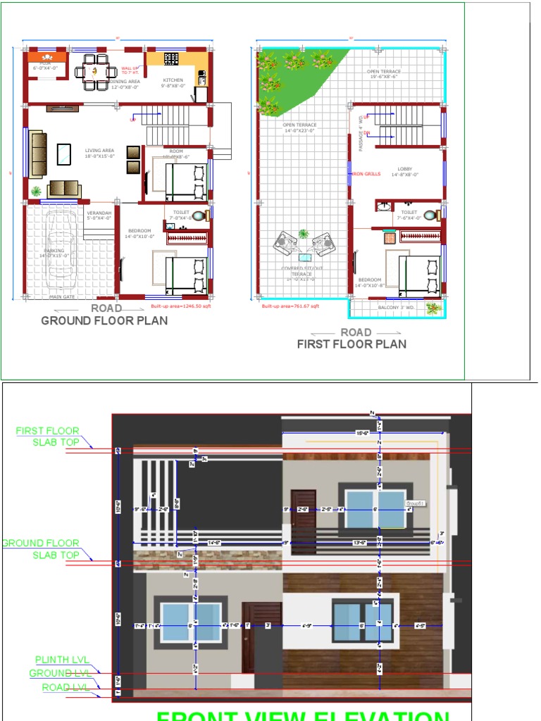 Designing of G+1 Residential Building | PDF | Houses | Buildings And ...