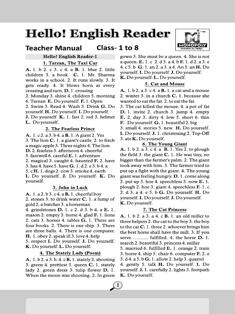 Hello! English - 1 To 8 C | PDF