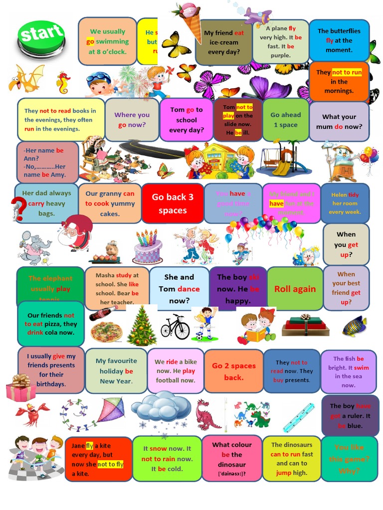 Present Continuous Board Game | PDF