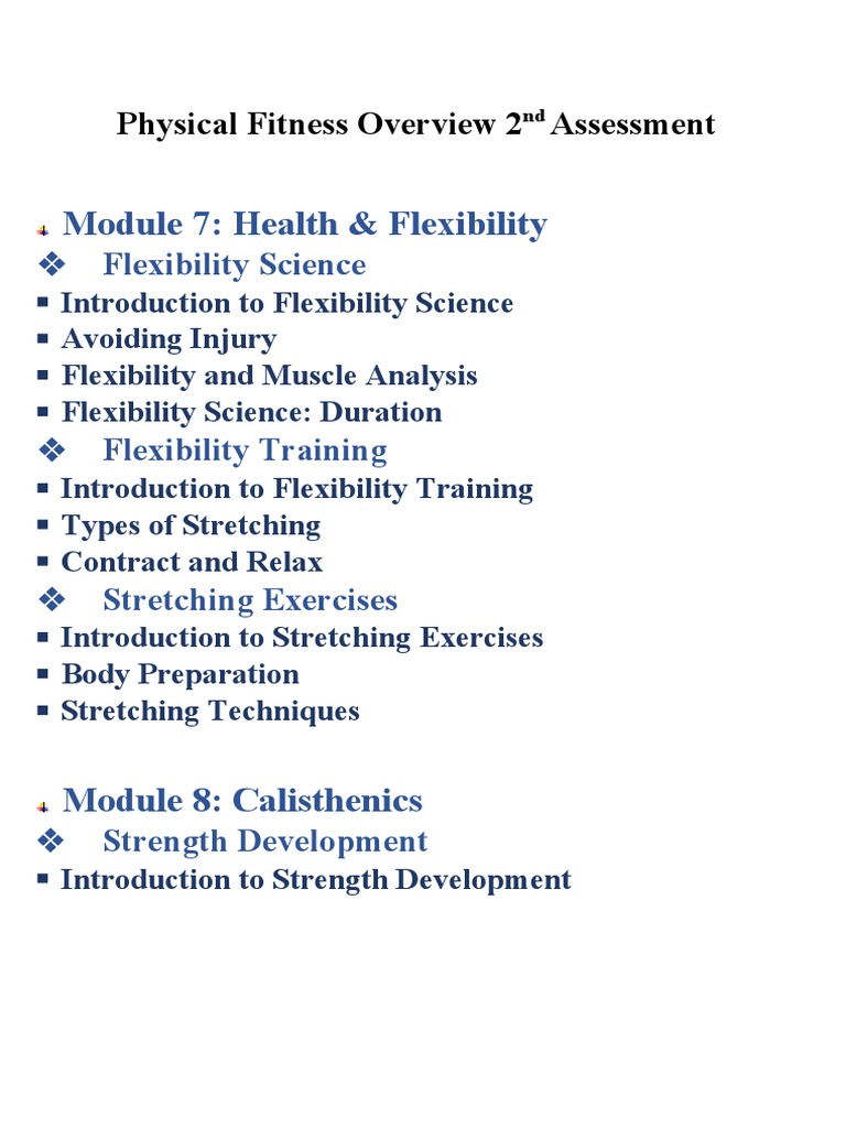 Physical Fitness Notes Second Assessment | PDF | Flexibility (Anatomy ...