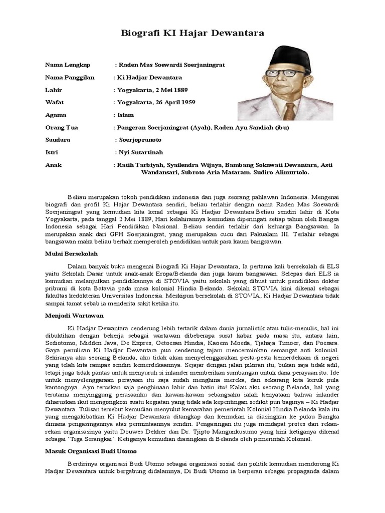 Biografi KI Hajar Dewantara | PDF