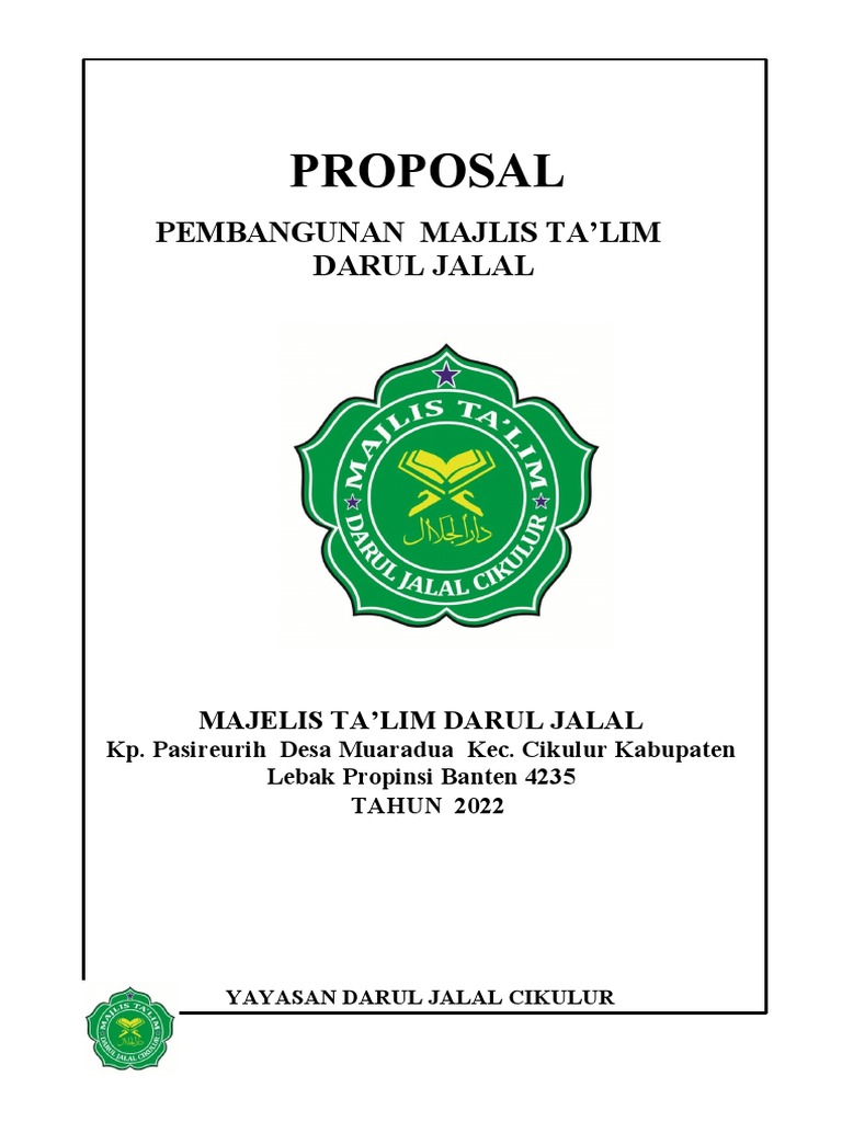 Proposal Ri Majlis Ta'lim | PDF