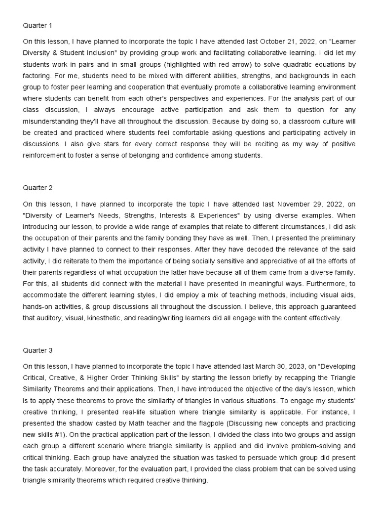 Reflection For DLL Objective 8 | PDF | Learning | Learning Styles